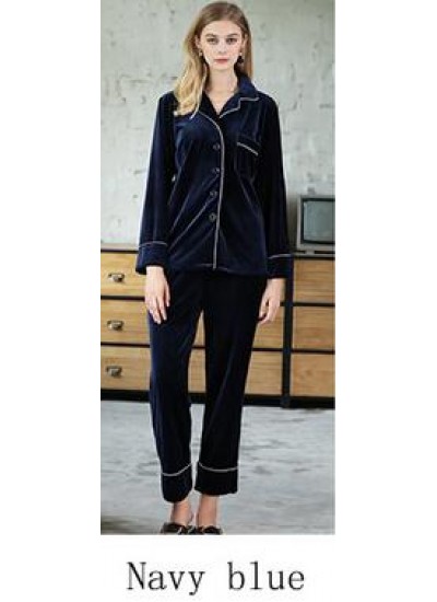 Velvet couple pajamas,ladies red wedding brides home sets for autumn ...