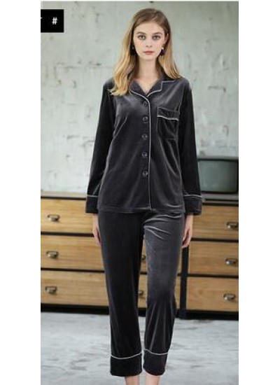 Velvet couple pajamas,ladies red wedding brides home sets for autumn ...