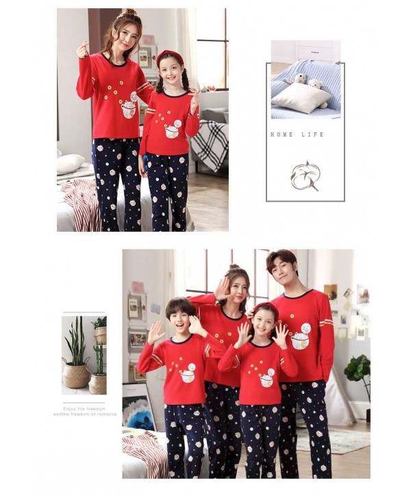 Parent-child pajamas long-sleeved cotton spring and autumn family of ...