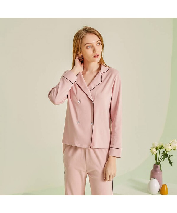 2020 new Pajama women's cotton sleepwear for spring long sleeve high ...